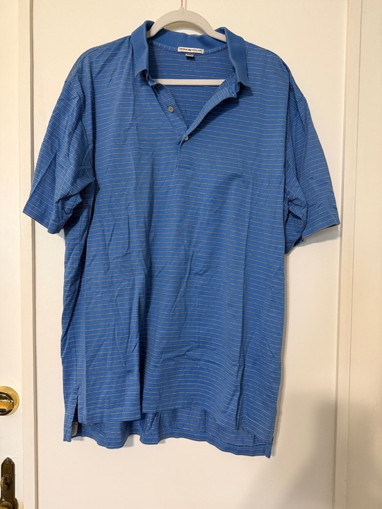 Peter Millar | Shirts | Peter Millar Light Blue Thinstriped Polo | Poshmark
